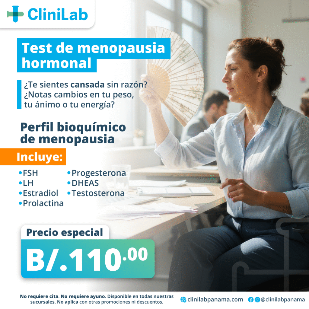 Examen de Perfil hormonal de menopausia - Laboratorio - CliniLab Panamá